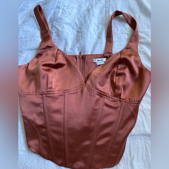 Tops | Bronze Corset Top | Poshmark